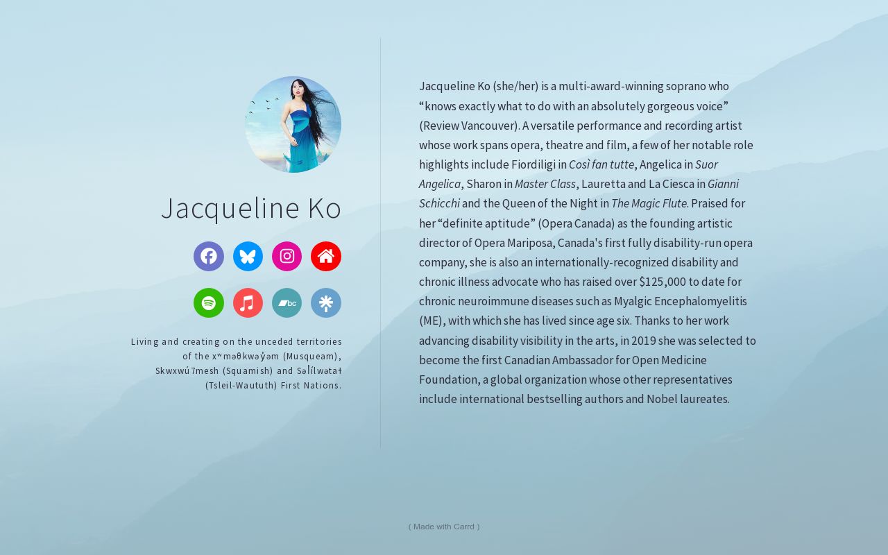 Jacqueline Ko, soprano